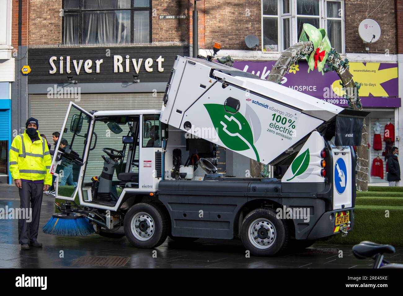 Electric road sweeper from manufacturer Aebi Schmidt in Harrow streets ...