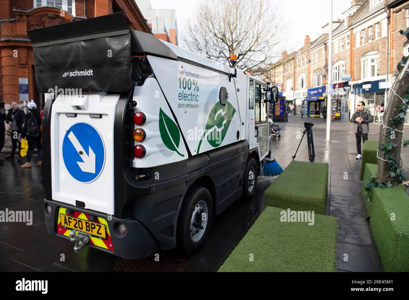 Electric road sweeper from manufacturer Aebi Schmidt in Harrow streets ...