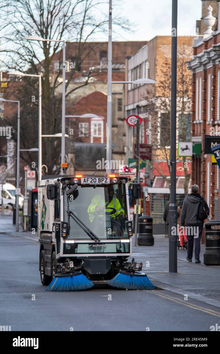 Electric road sweeper from manufacturer Aebi Schmidt in Harrow streets ...