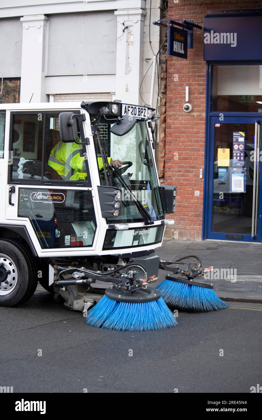Electric road sweeper from manufacturer Aebi Schmidt in Harrow streets ...