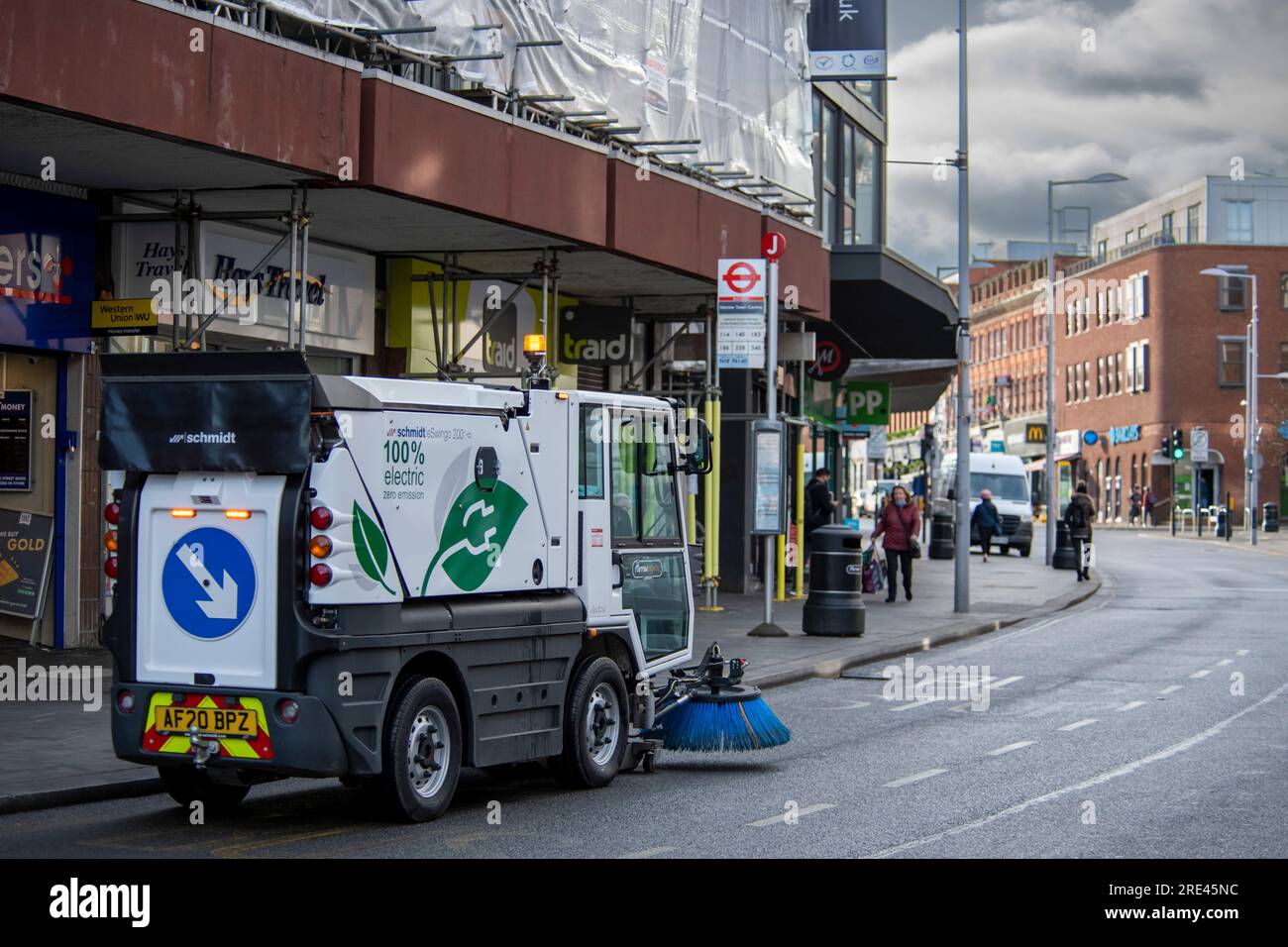 Electric road sweeper from manufacturer Aebi Schmidt in Harrow streets ...