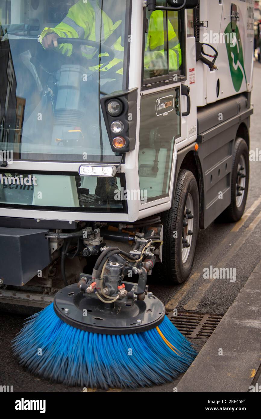 Electric road sweeper from manufacturer Aebi Schmidt in Harrow streets ...