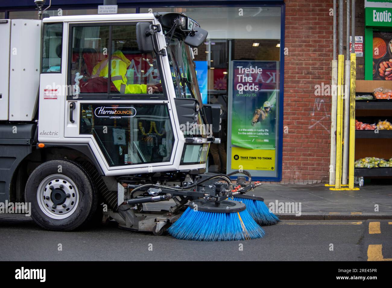 Electric road sweeper from manufacturer Aebi Schmidt in Harrow streets ...