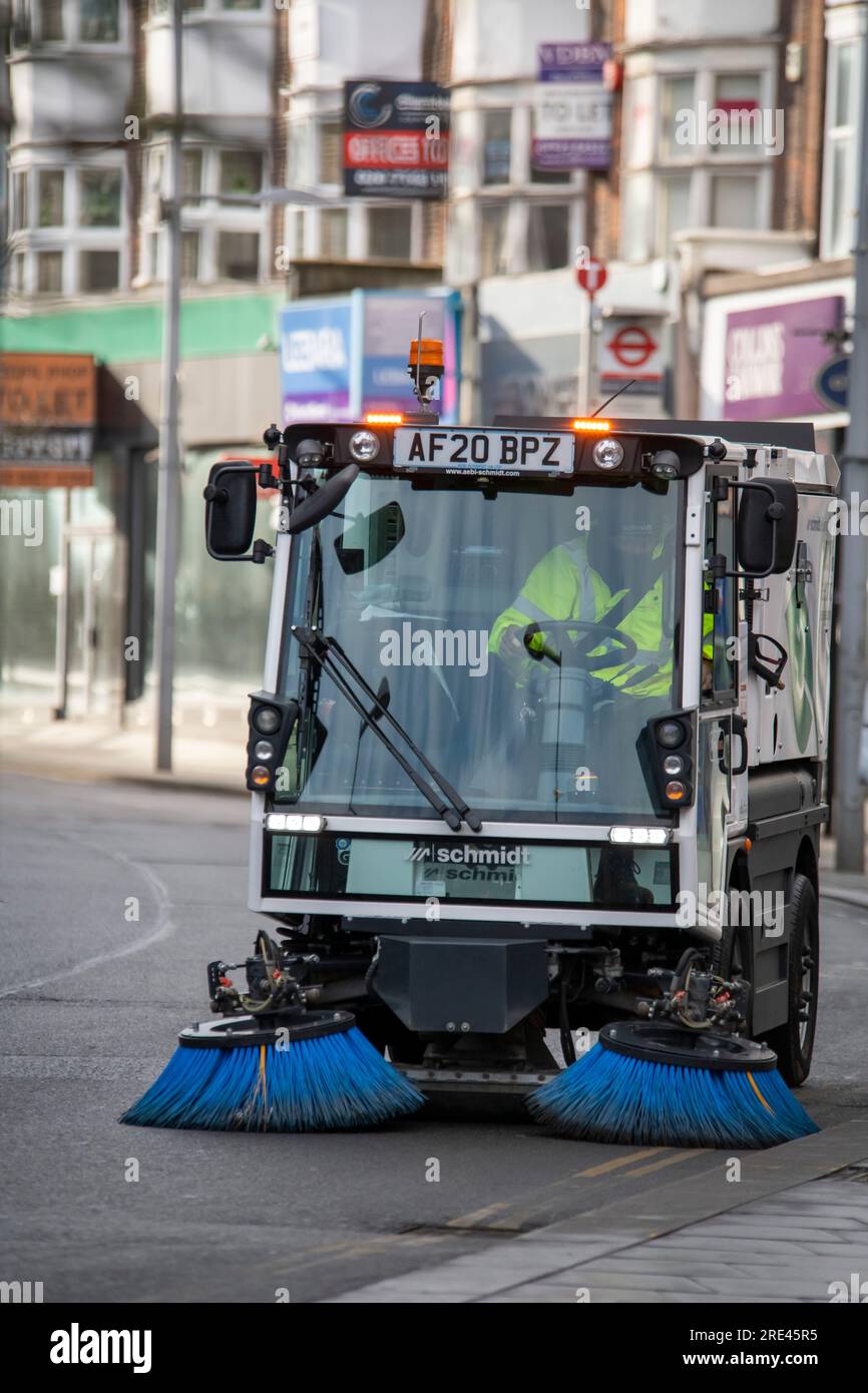 Electric road sweeper from manufacturer Aebi Schmidt in Harrow streets ...