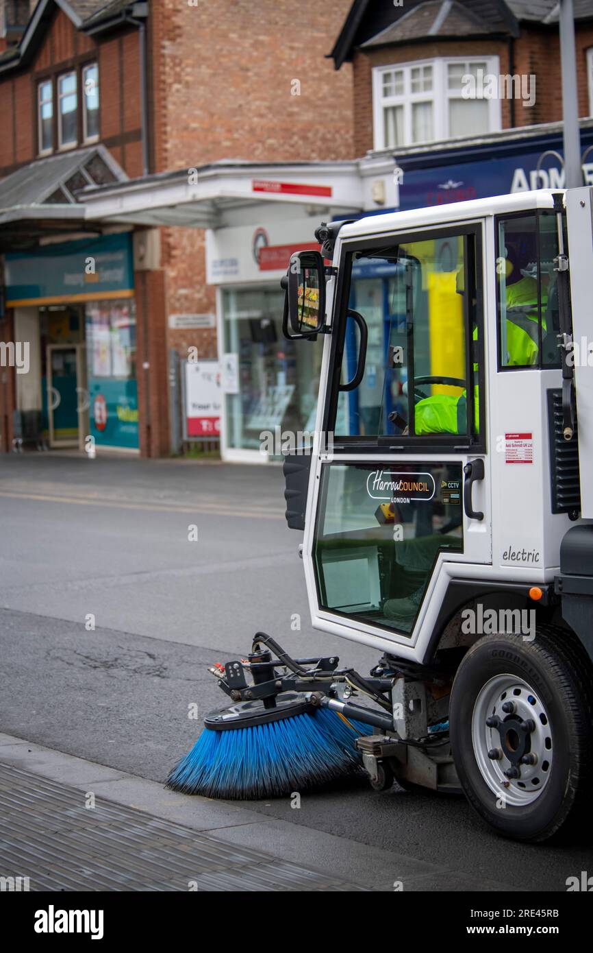 Electric road sweeper from manufacturer Aebi Schmidt in Harrow streets ...