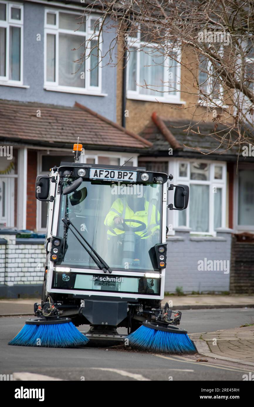 Electric road sweeper from manufacturer Aebi Schmidt in Harrow streets ...