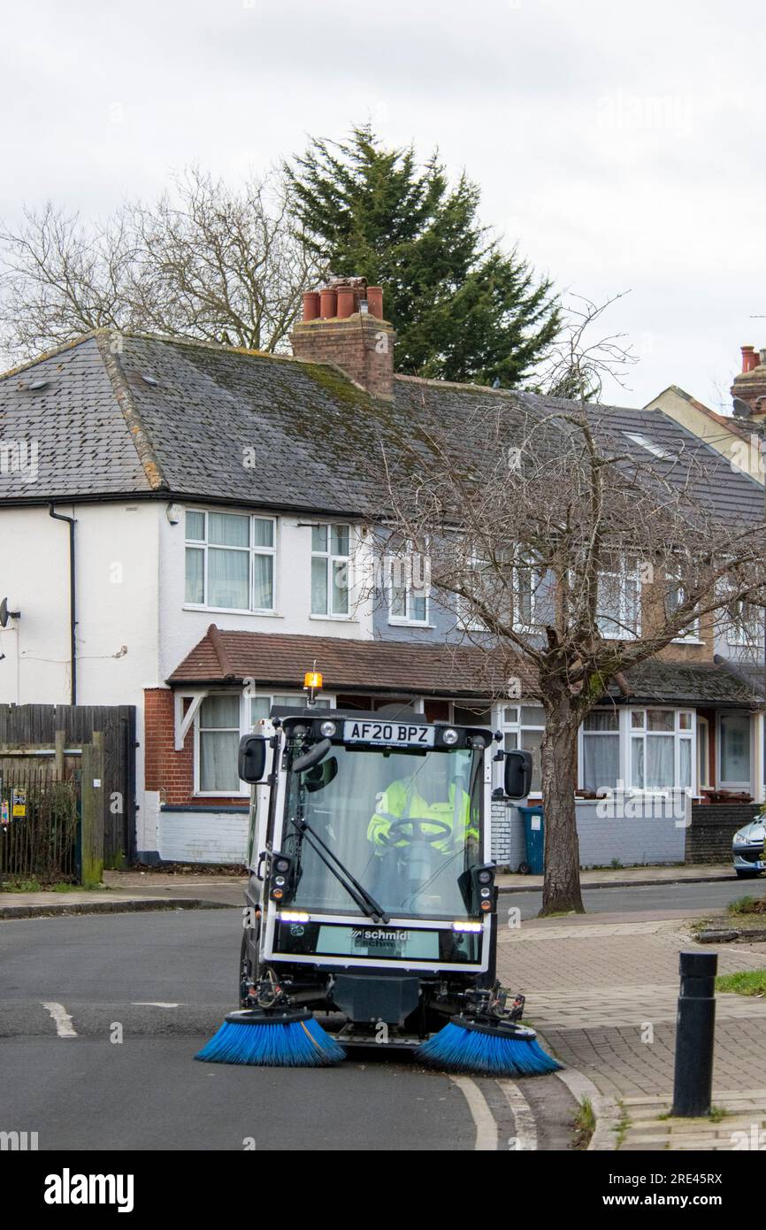 Electric road sweeper from manufacturer Aebi Schmidt in Harrow streets ...
