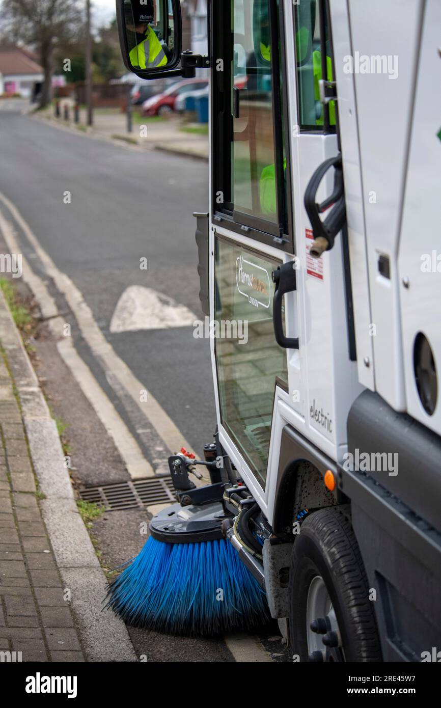 Electric road sweeper from manufacturer Aebi Schmidt in Harrow streets ...