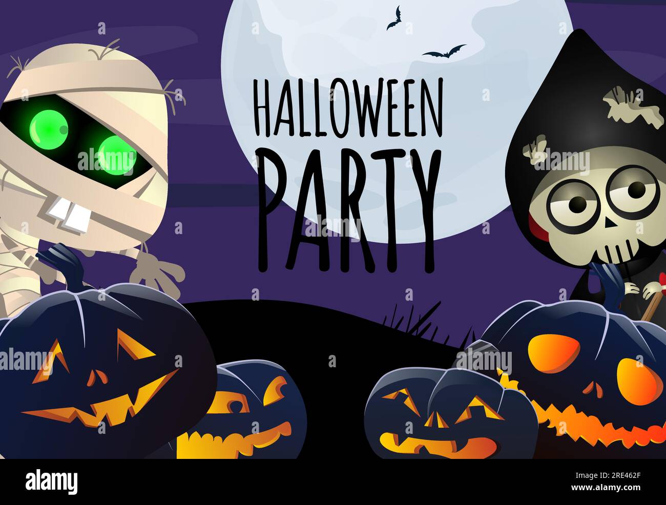 Halloween party poster template. Zombie characters Stock Vector Image ...
