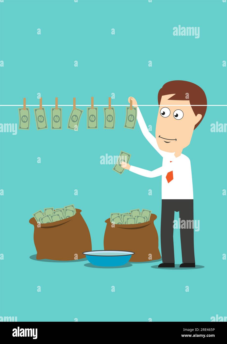 Money laundering cartoon hi-res stock photography and images - Alamy