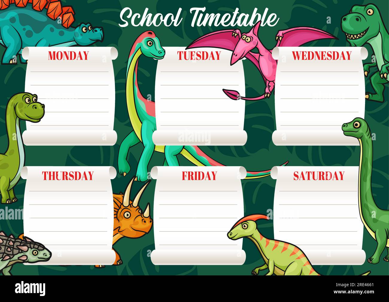 School timetable or education schedule vector template on background ...