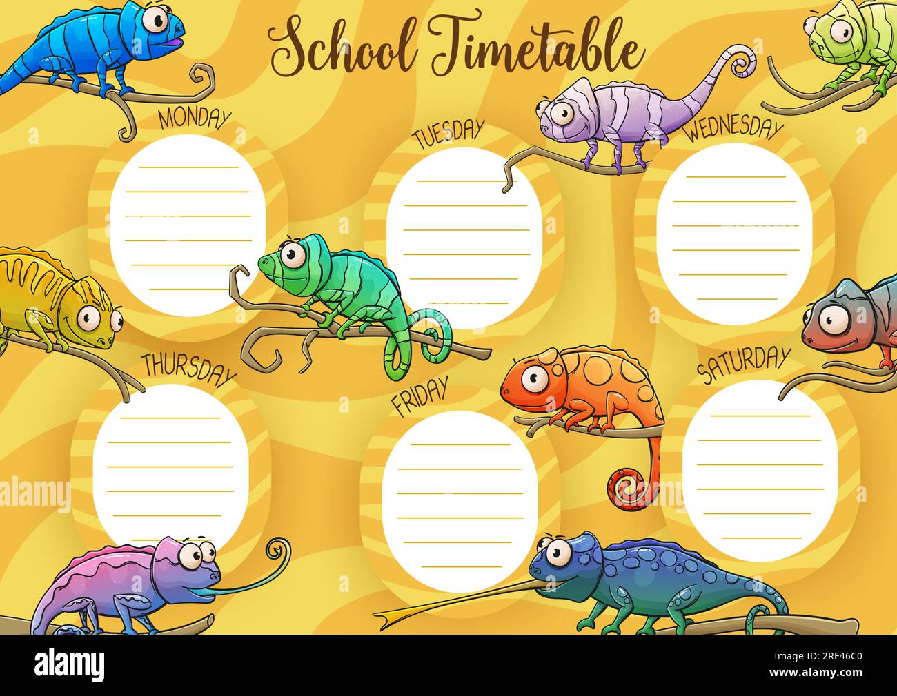 School timetable vector template of student schedule, education design ...