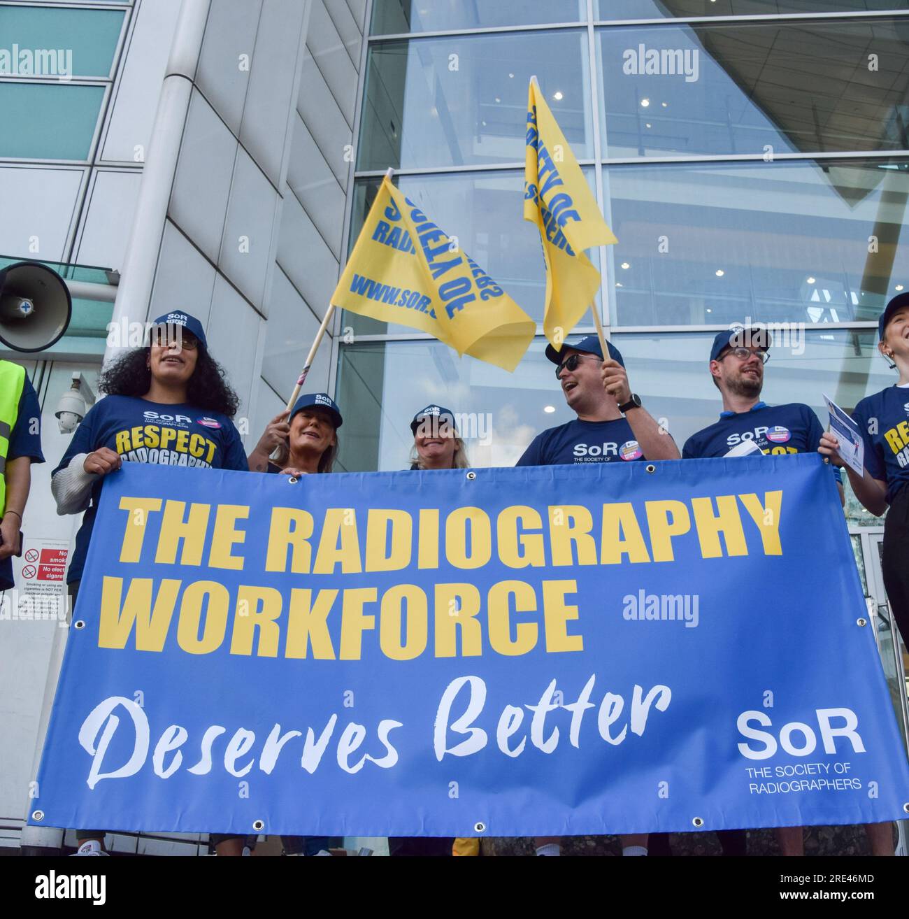 London, UK. 25th July 2023. Society of Radiographers (SOR) members ...