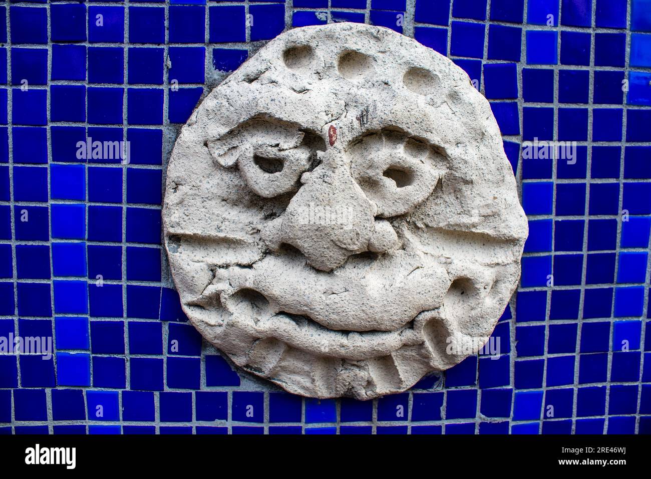 Abstract sculptures and mosaics in Park Lanscape Alley, a charming ...