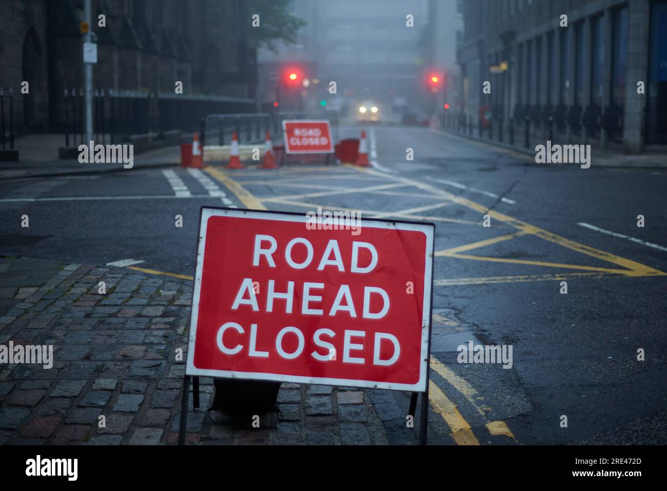City center road repairs hi-res stock photography and images - Alamy