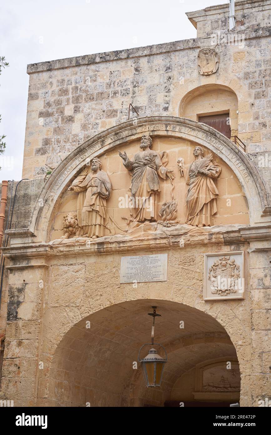 Detail of historic buildings inside the ancient fortified city of Rabat ...