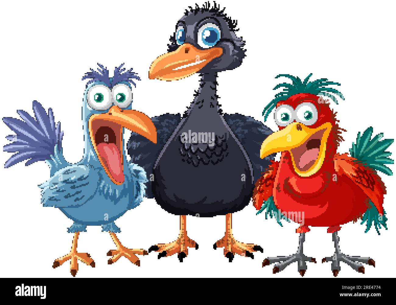 A vector cartoon illustration of a crazy bird freaking out, isolated on ...