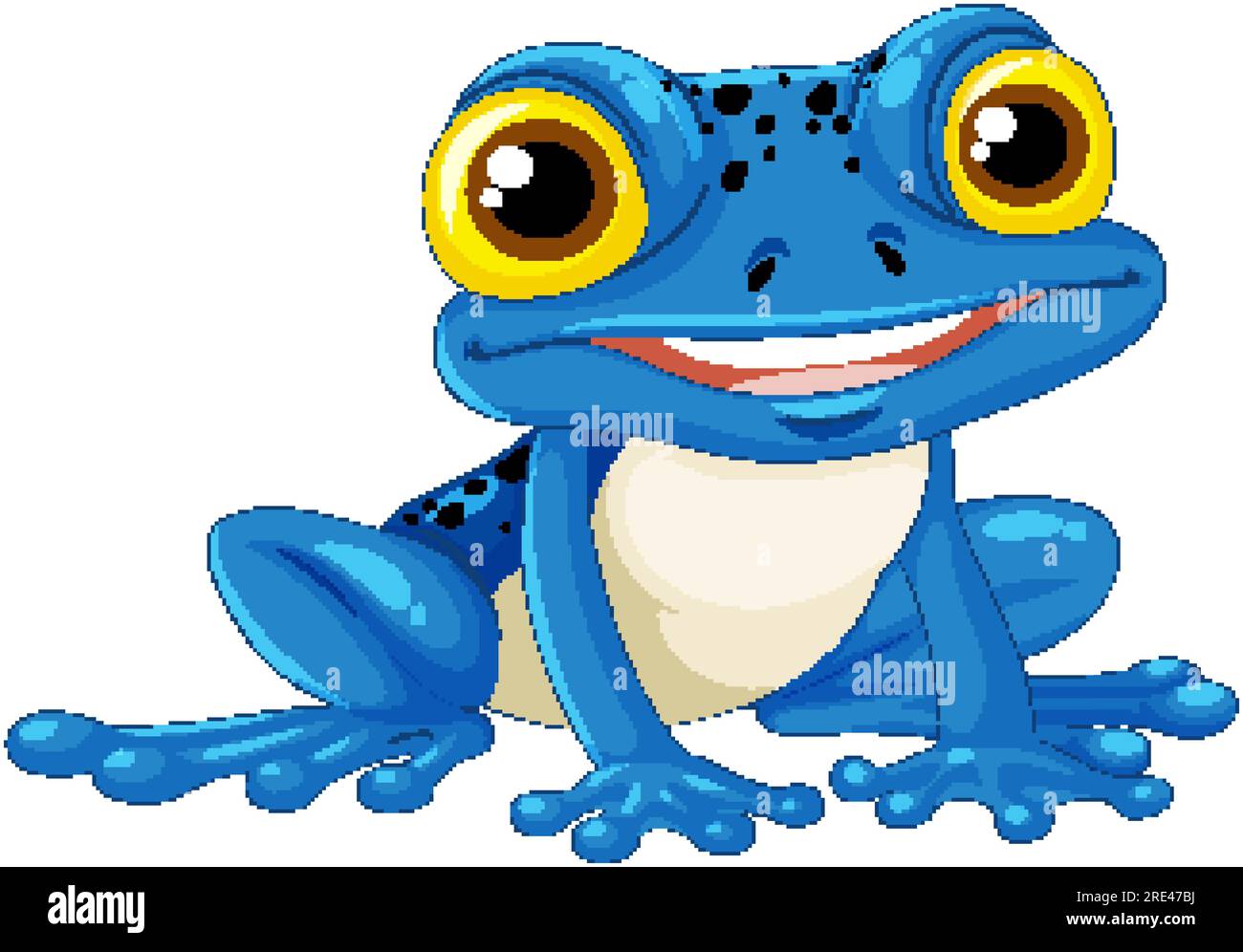 Blue frog cartoon drawing Cut Out Stock Images & Pictures - Alamy