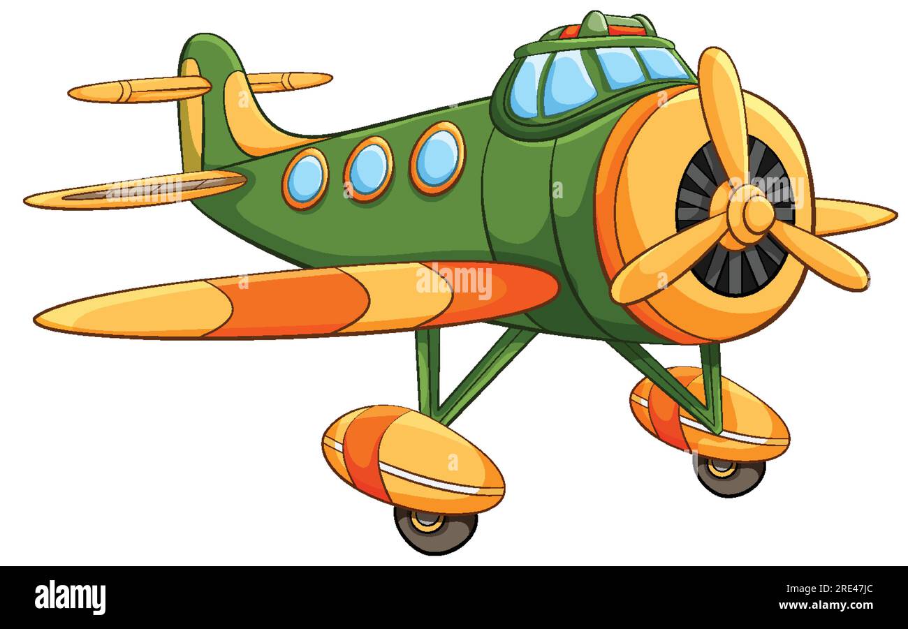 Cute vintage aircraft cartoon illustration Stock Vector Image & Art - Alamy