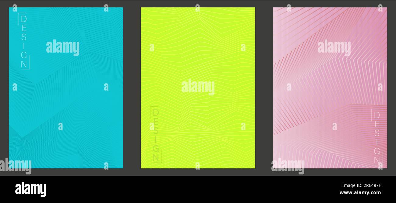 Colorful linear composition. A set of layouts for the design of banners ...