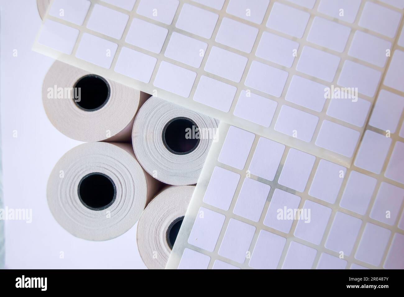 white labels isolated. Labels for direct thermal or thermal transfer ...