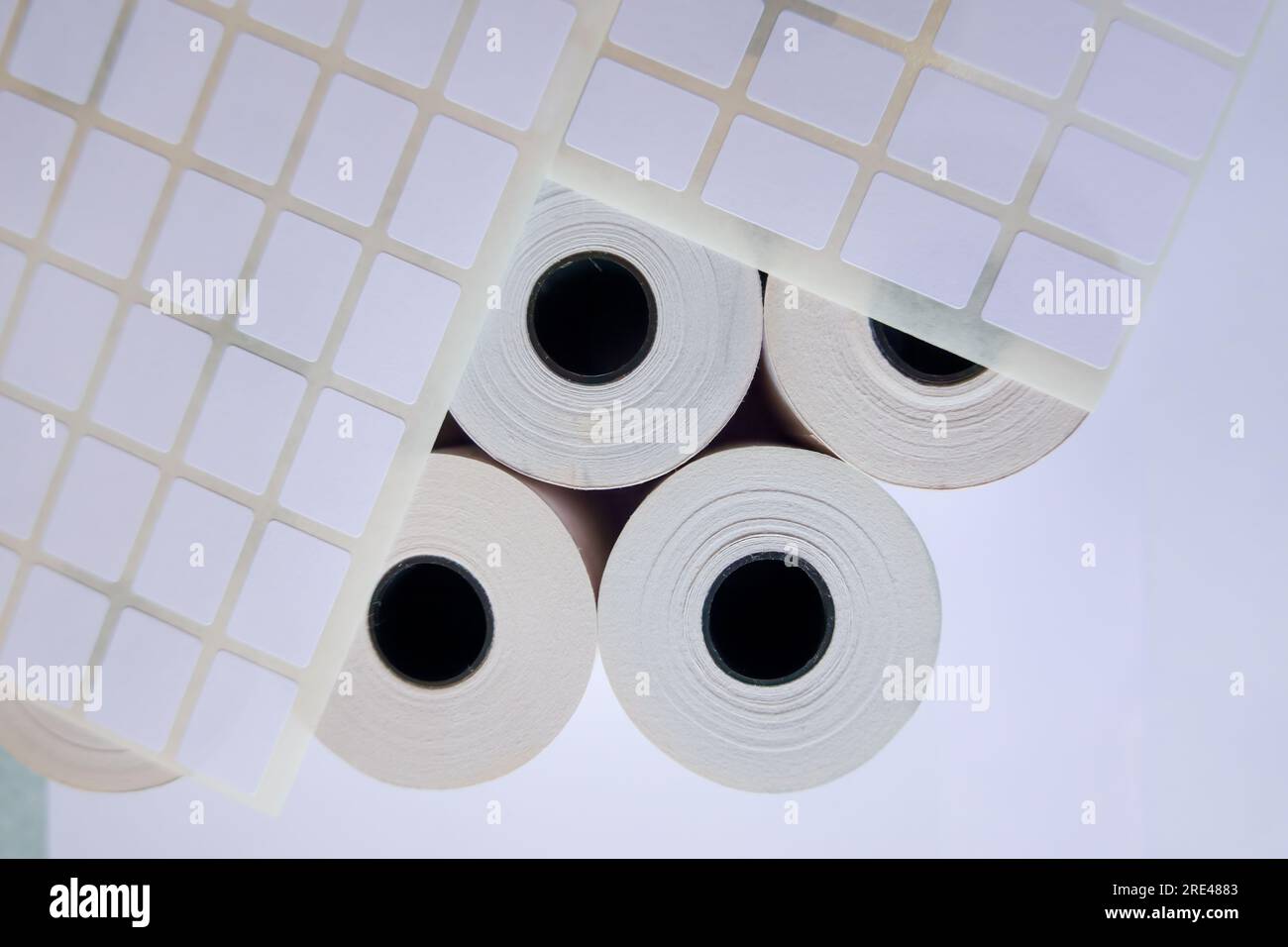 white labels isolated. Labels for direct thermal or thermal transfer ...