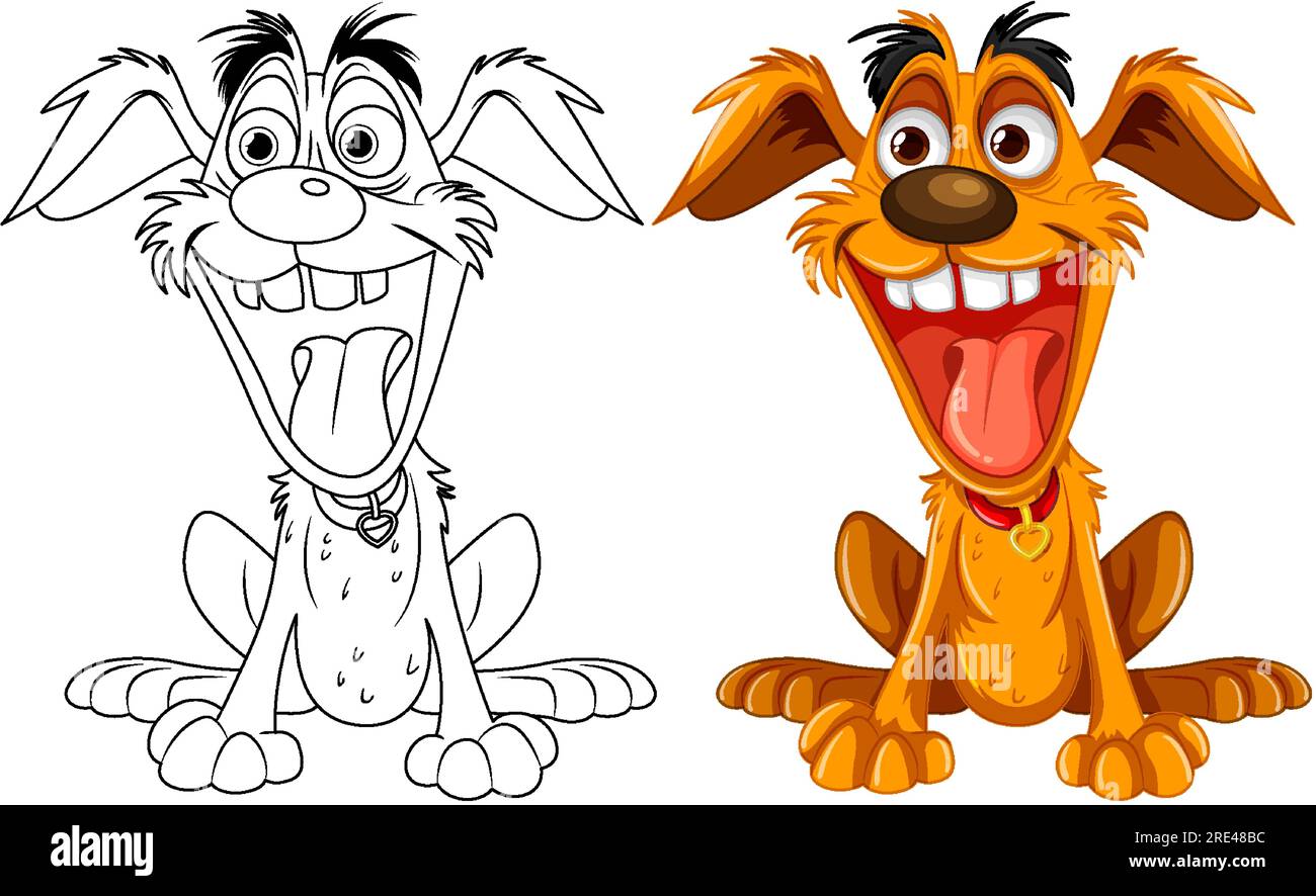 Cute playful crazy dog cartoon illustration Stock Vector Image & Art ...