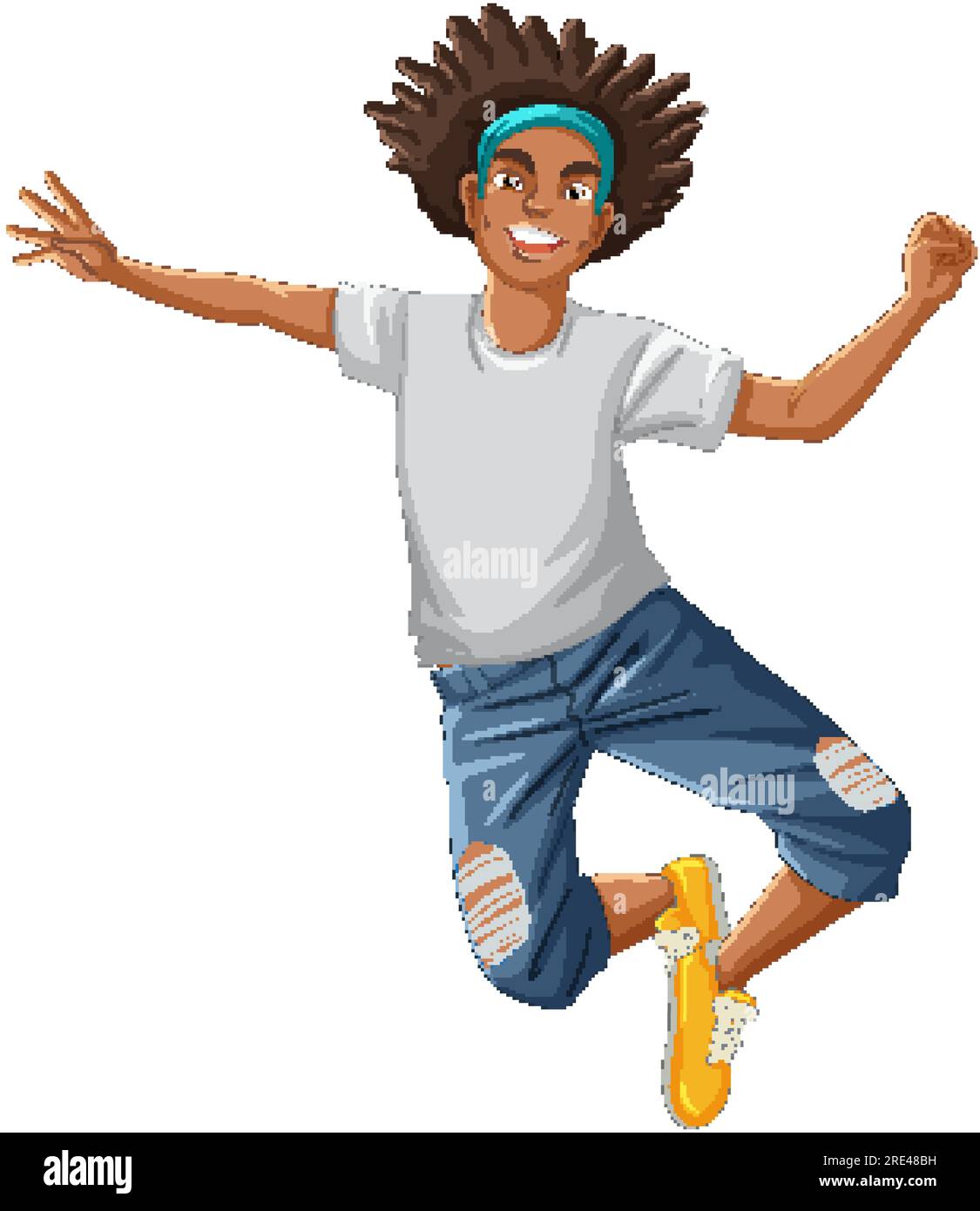 Black African American Man Cartoon Character with Afro Hair ...