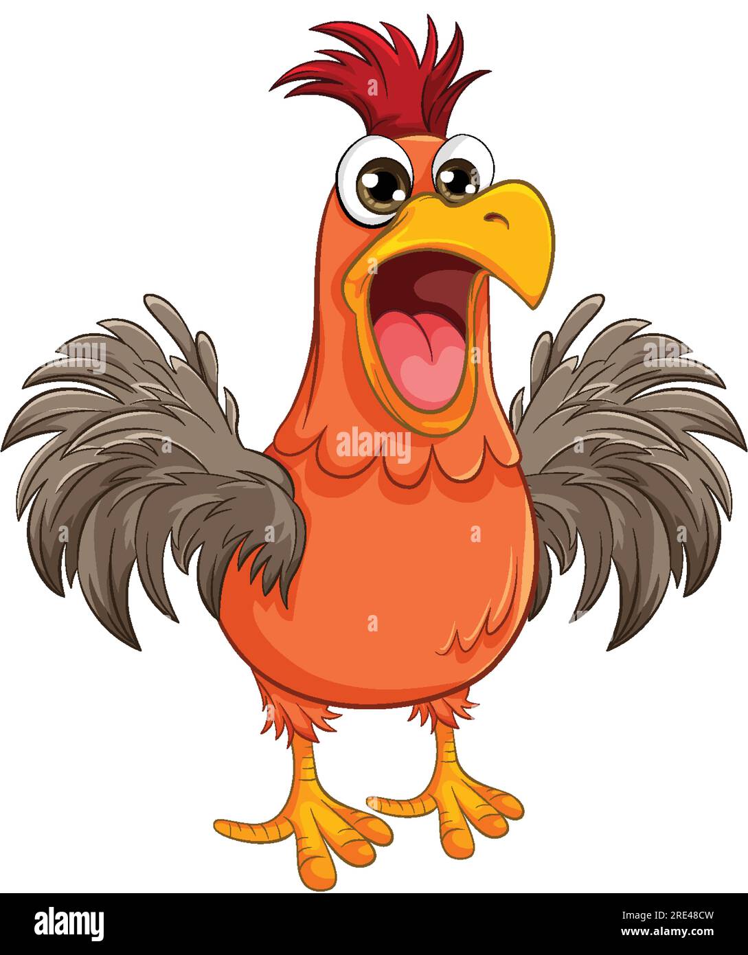 A vector cartoon illustration of a chicken freaking out, isolated on a ...
