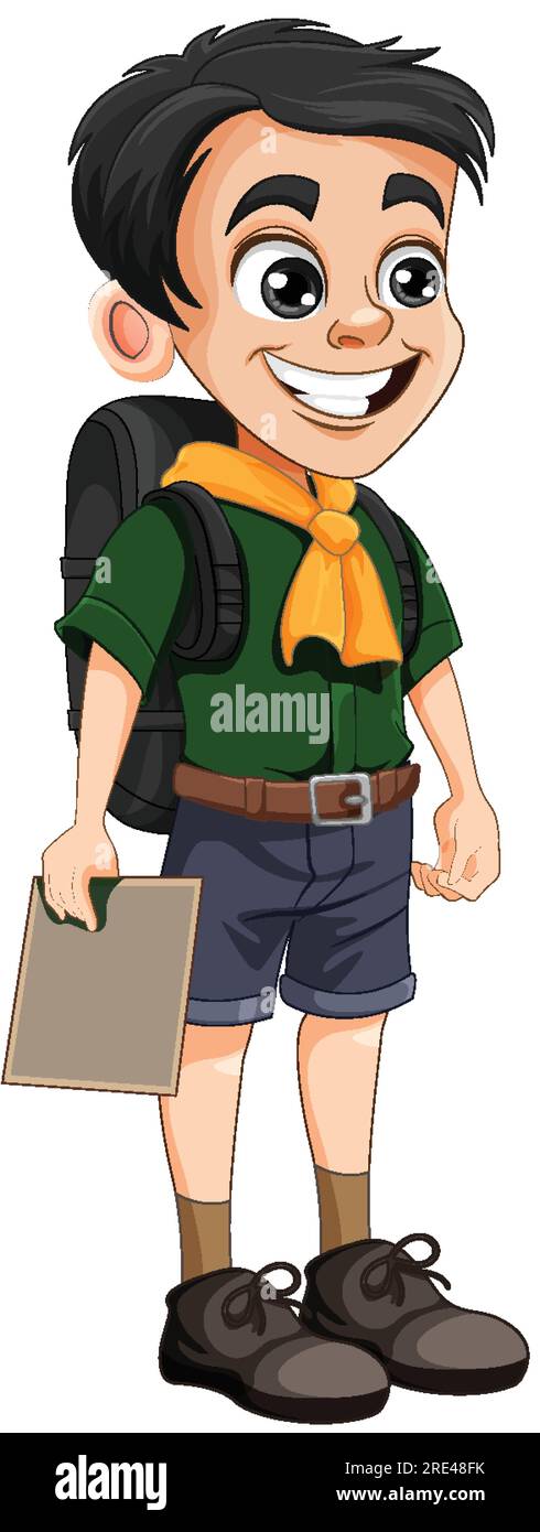 Scout Boy Cartoon Character illustration Stock Vector Image & Art - Alamy
