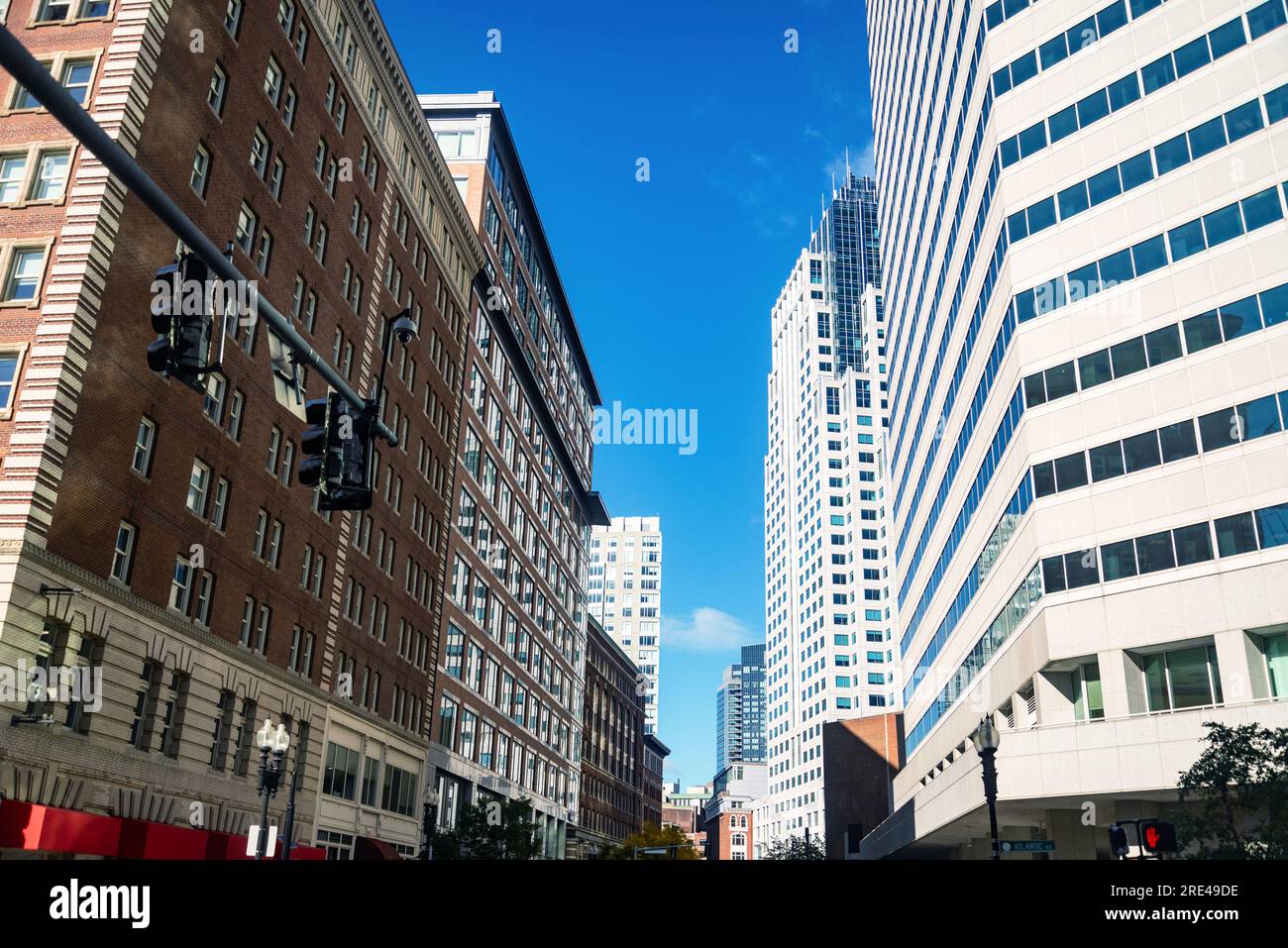 Financial downtown city view of Boston at day time, Massachusetts ...