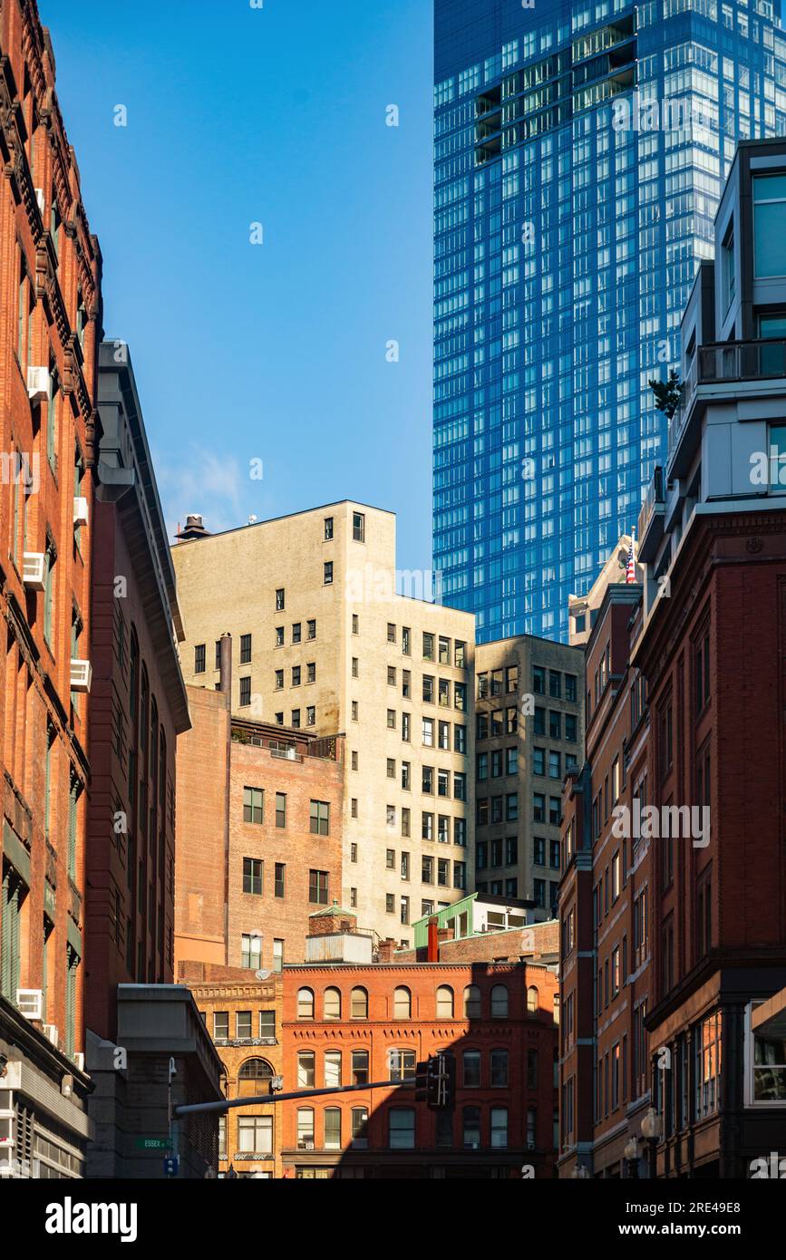 Financial downtown city view of Boston at day time, Massachusetts ...