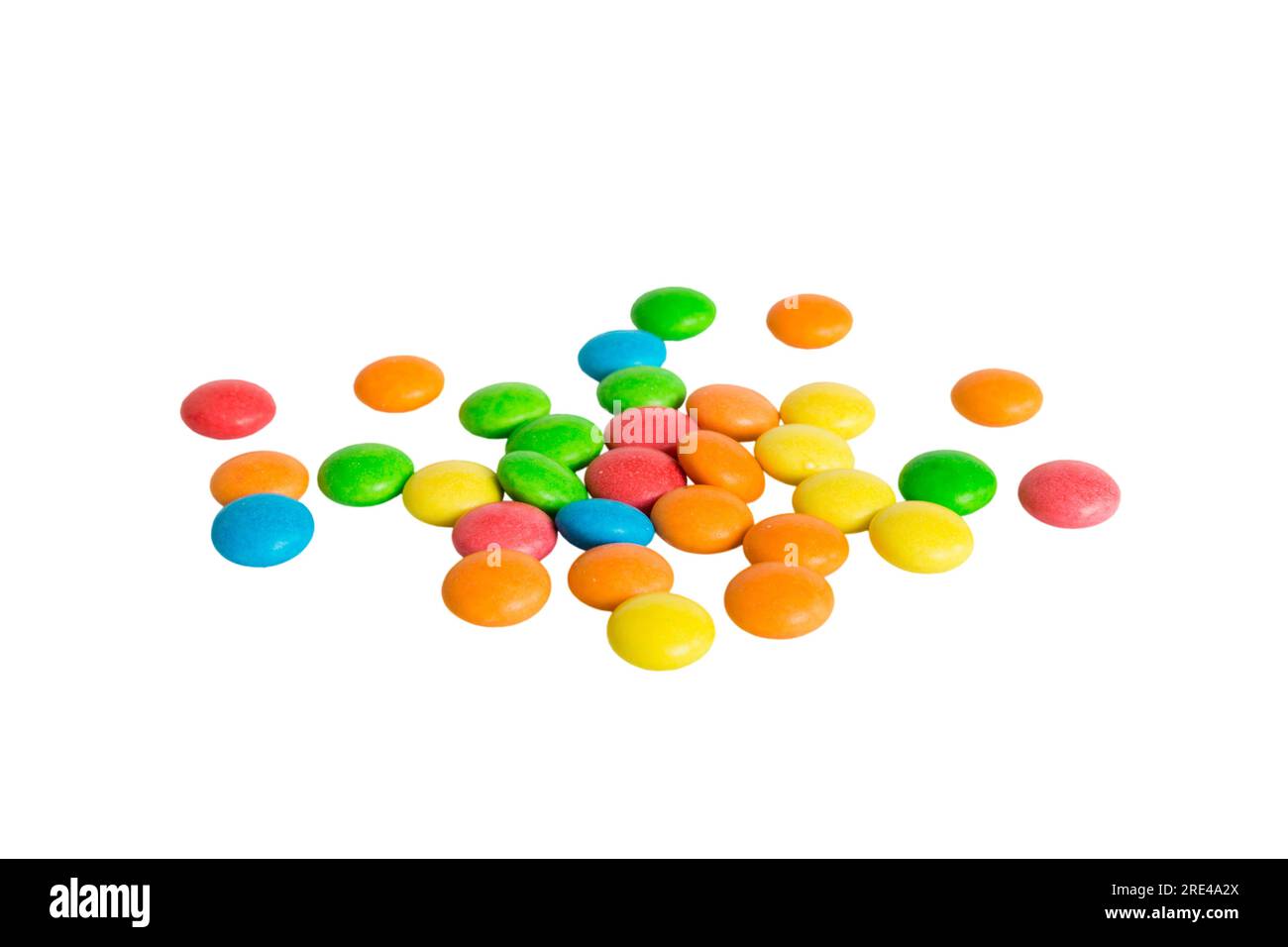 Multicolor small mixed colored chocolate coated candies, isolated on ...