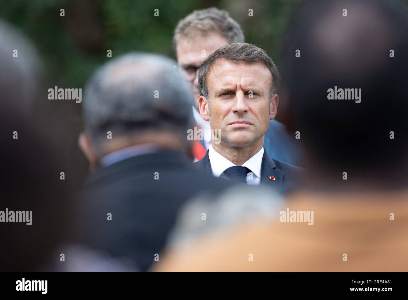 Touho, New Caledonia. 25th July, 2023. French President Emmanuel Macron ...
