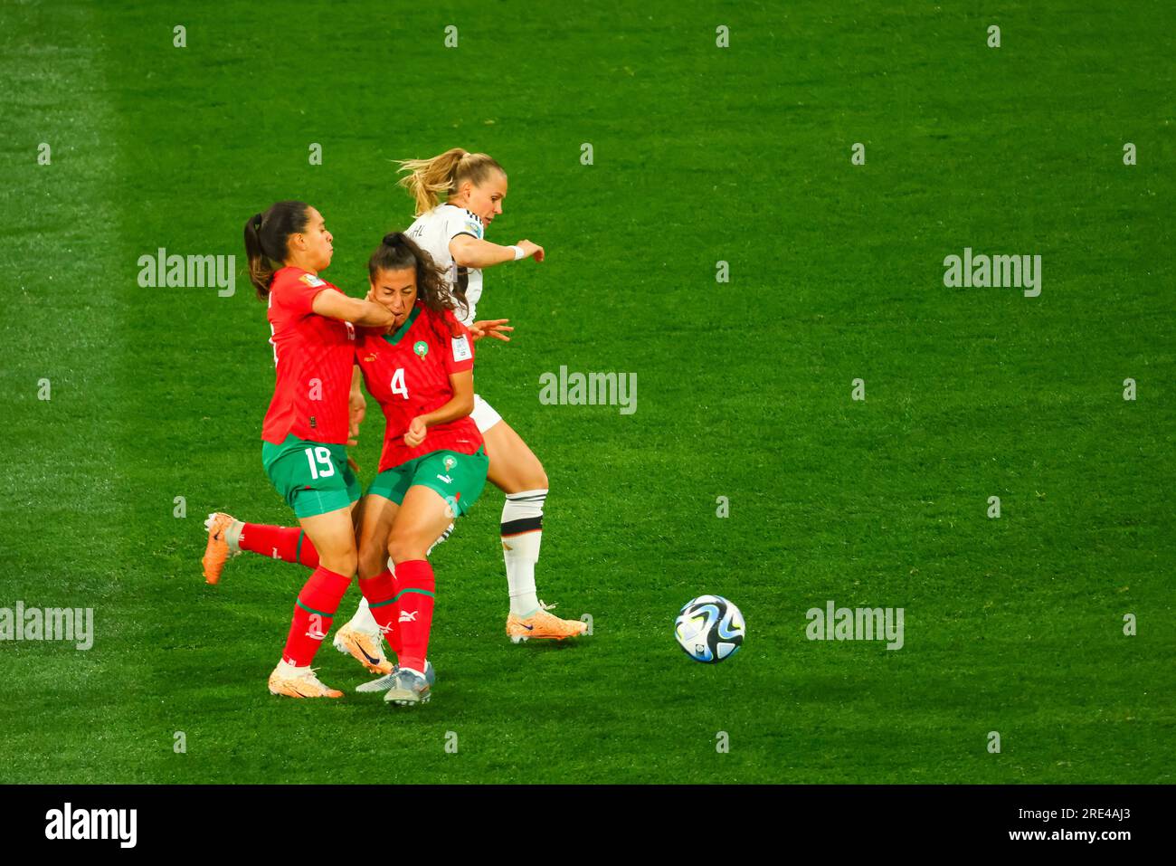 Melbourne, Australia. 24th July, 2023. Sakina Ouzraoui (L) and Sarah ...