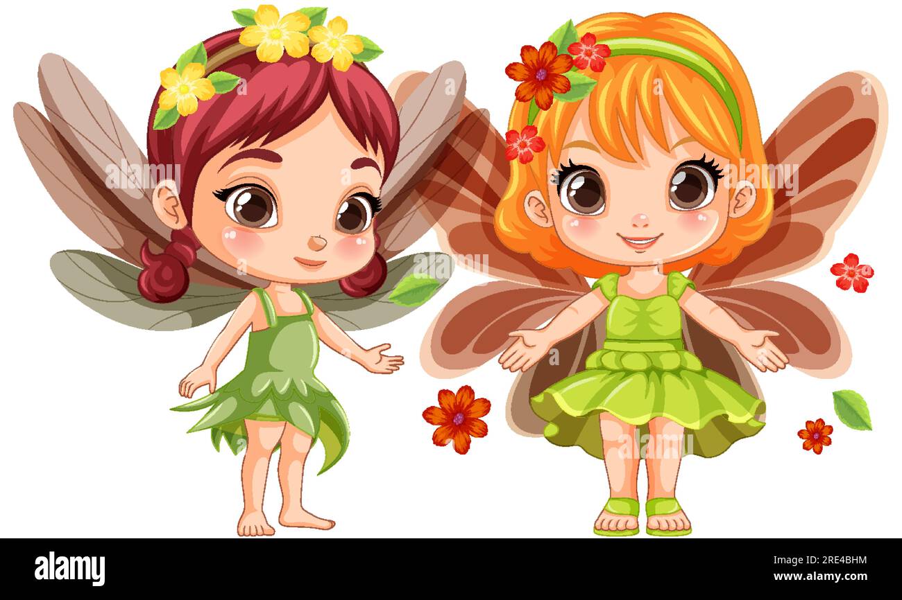 Cute fantasy fairy cartoon character illustration Stock Vector Image ...