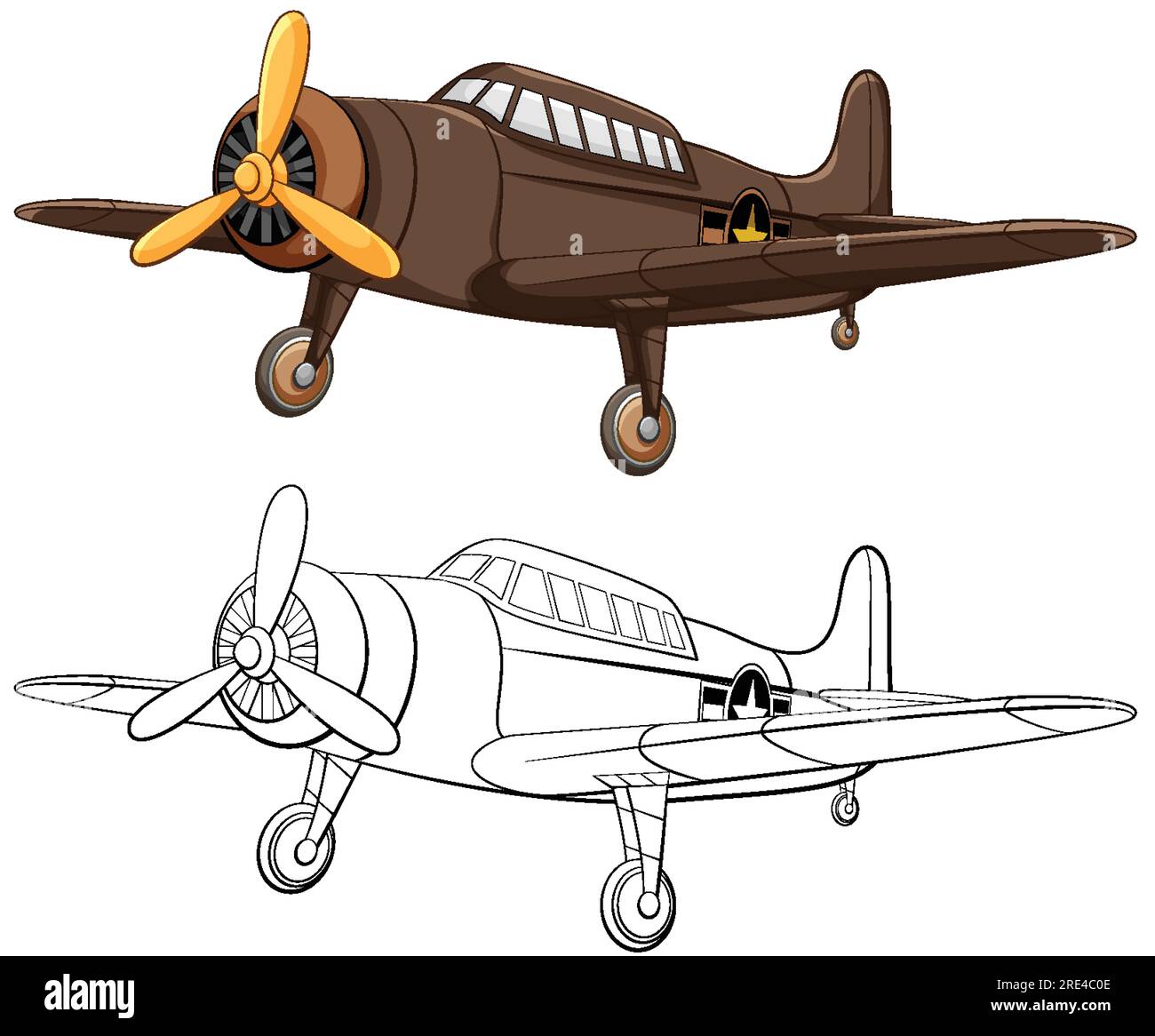 Isolated on white, this classic vintage aircraft outline is perfect for ...