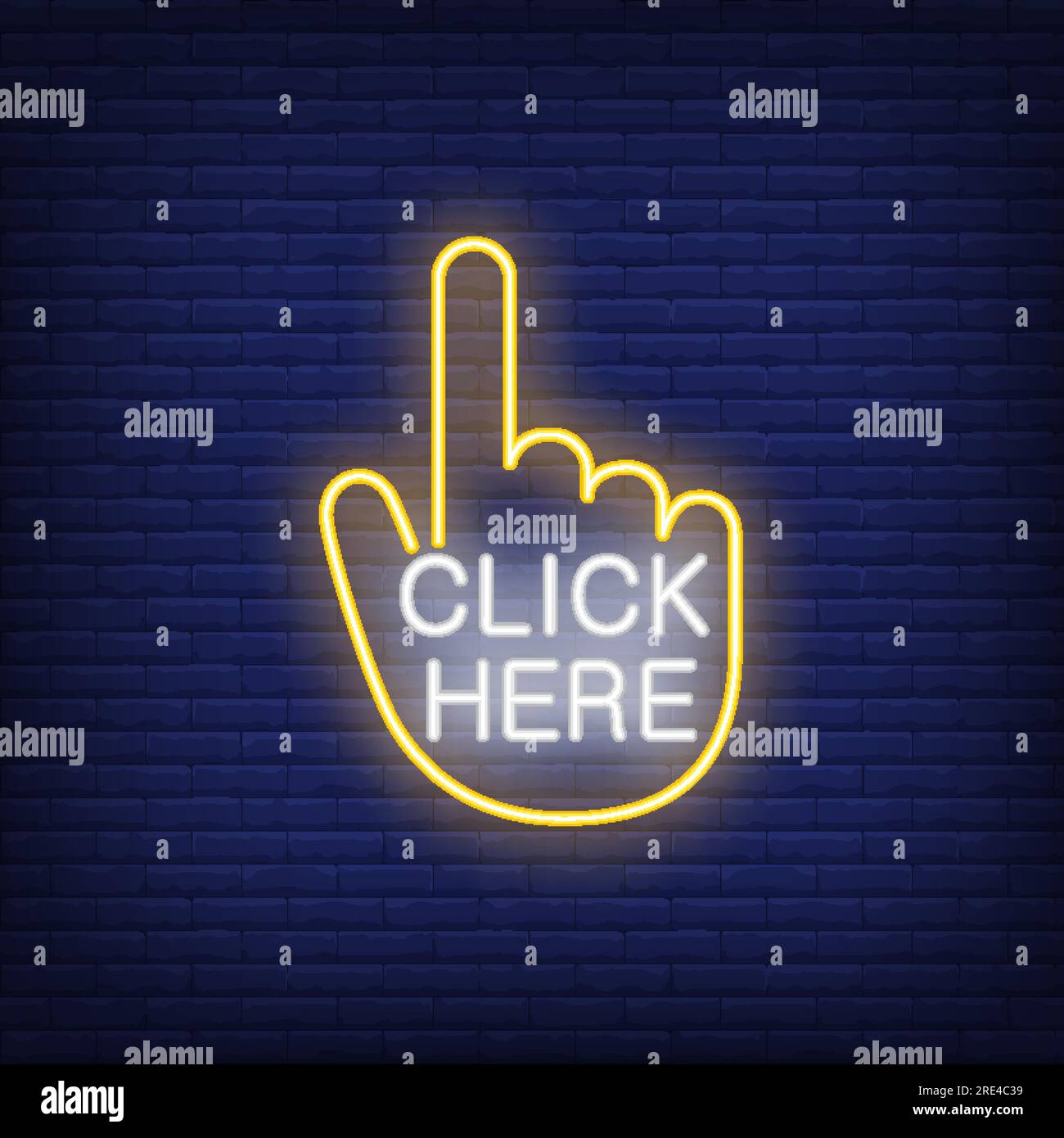 Neon icon click banner Stock Vector Images - Alamy