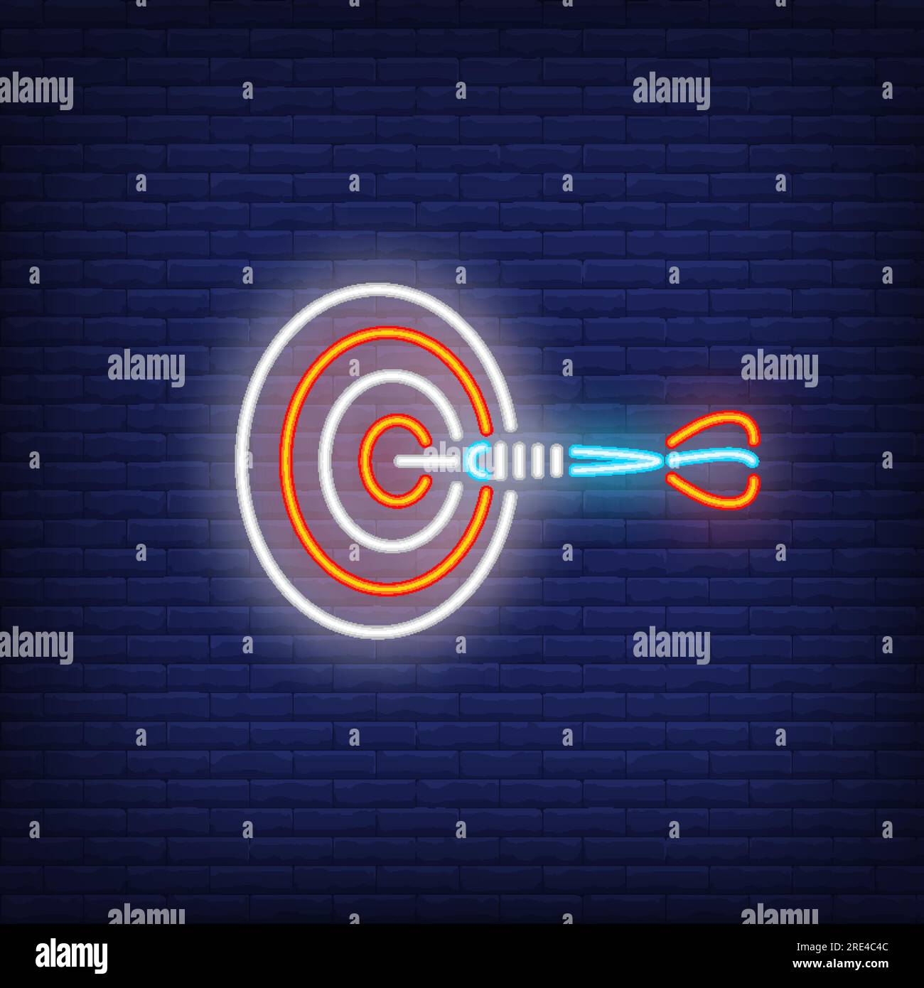 Blue arrow dart in target neon sign Stock Vector Image & Art - Alamy