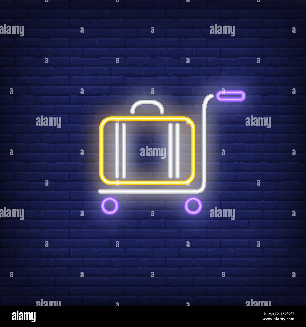 Baggage cart neon sign Stock Vector Image & Art - Alamy