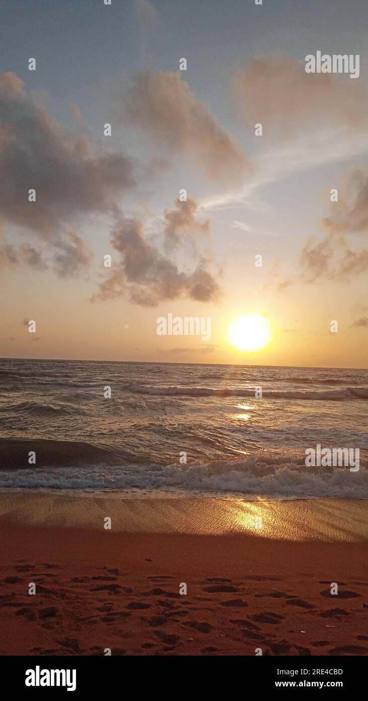 Capturing a perfect sunset at the Mount-lavinia beach which is one of ...