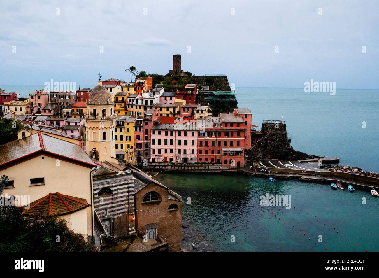 Bell tower of Gothic-Ligurian style Santa Margherita d' Antiochia in ...