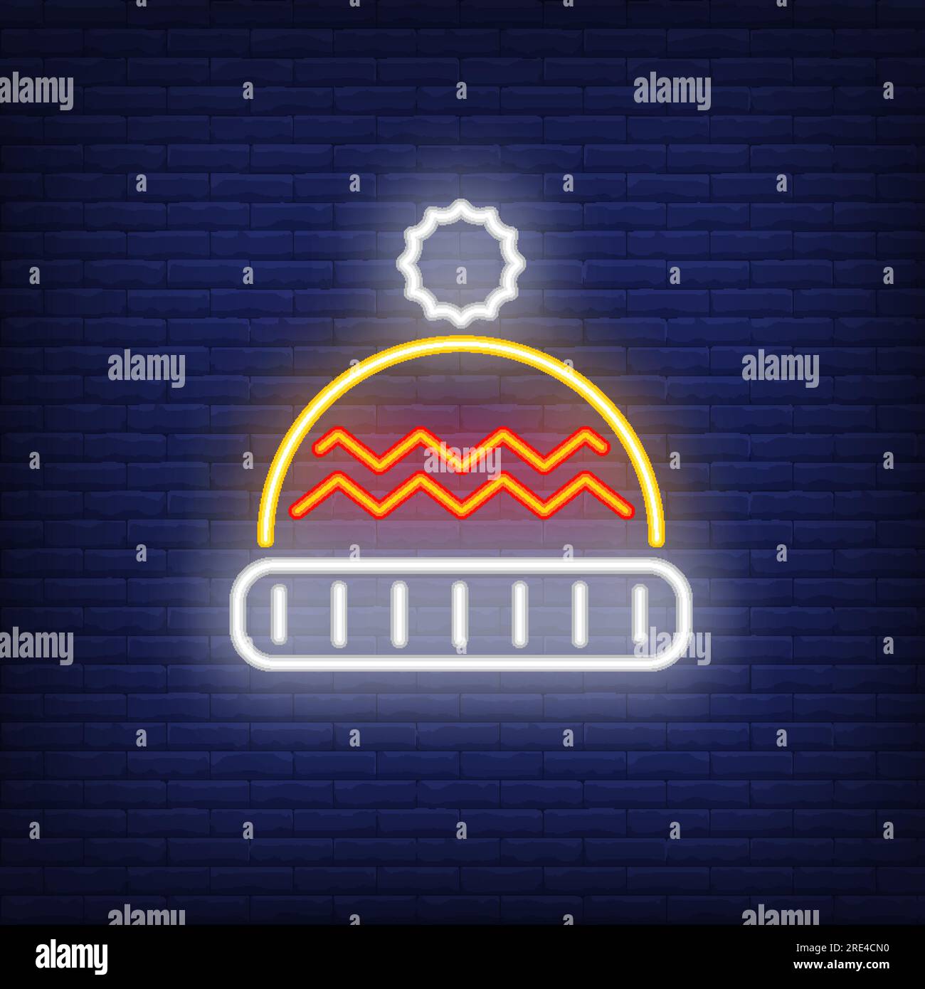 Knitted hat neon sign Stock Vector Image & Art - Alamy