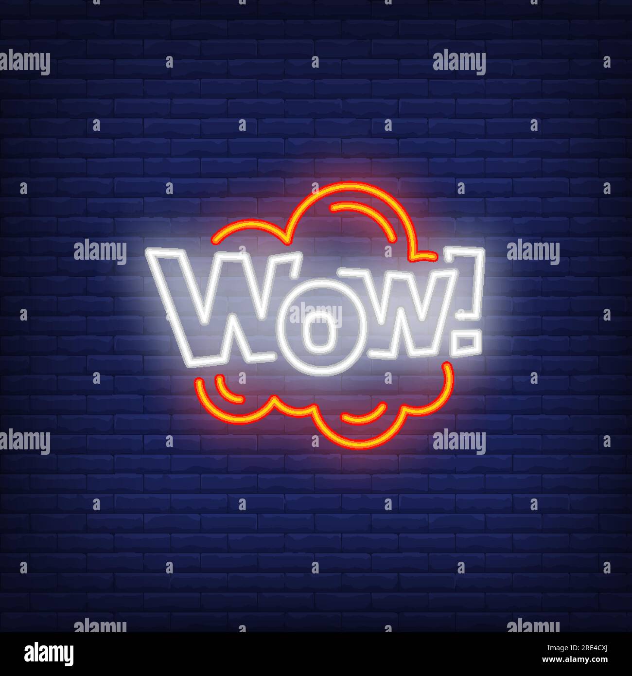Neon WOW sign Stock Vector Image & Art - Alamy