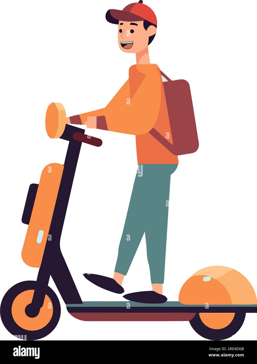 Boy riding motor illustration over white Stock Vector Image & Art - Alamy