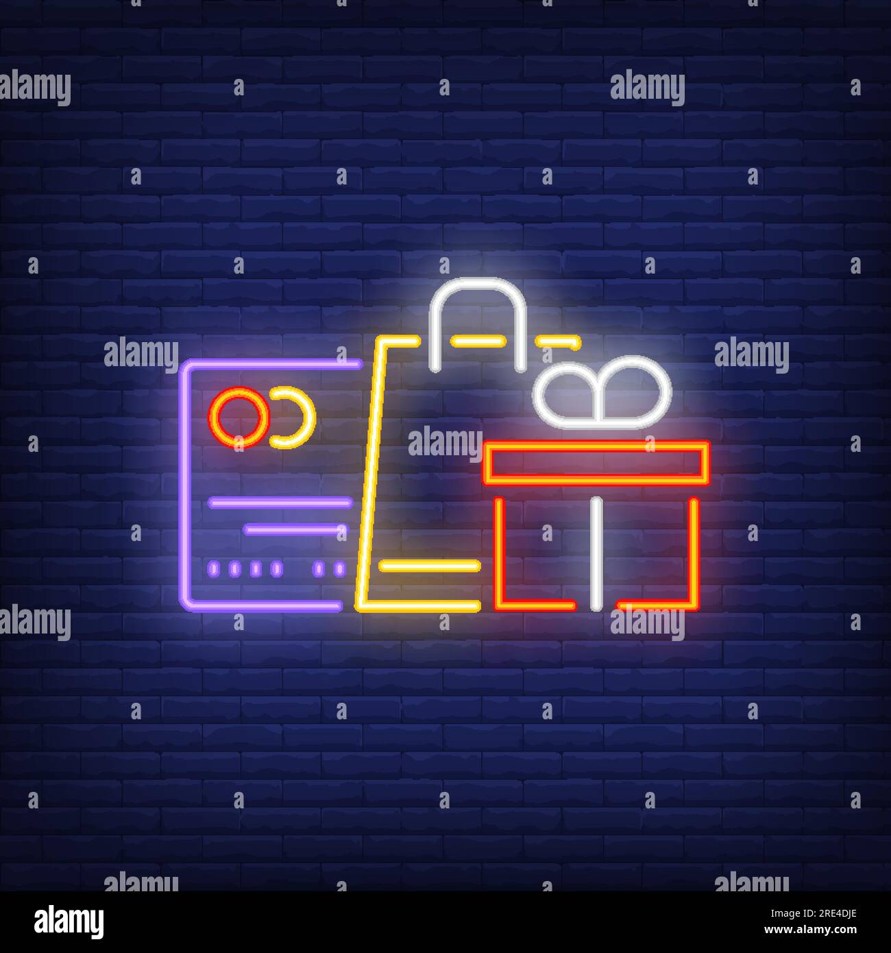 Gifts and payment card neon sign Stock Vector Image & Art - Alamy