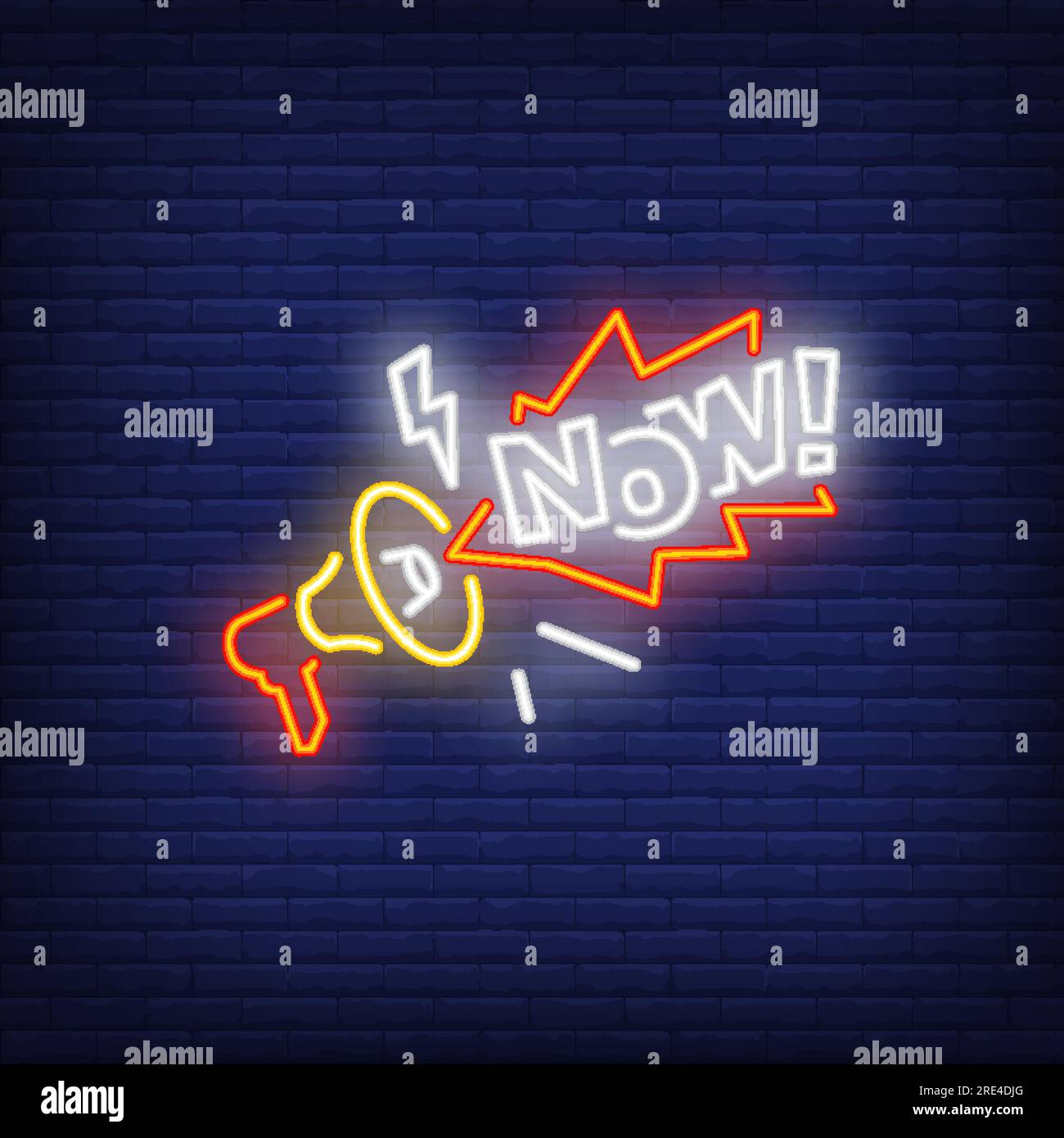 Neon attention sign Stock Vector Image & Art - Alamy