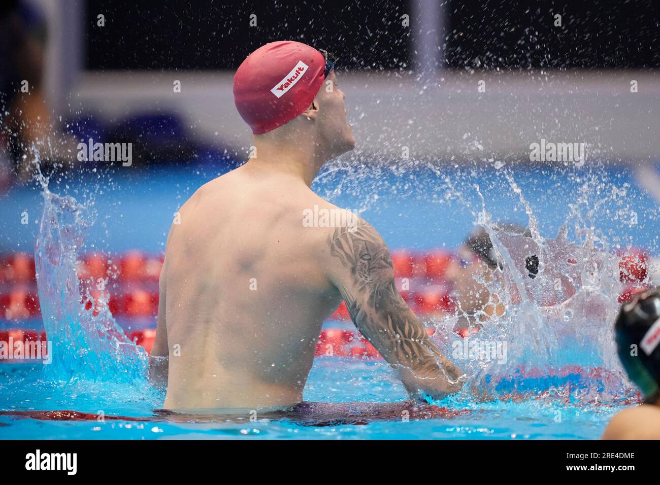 Matthew Richards of Britain reacts after the Men's 200m freestyle ...