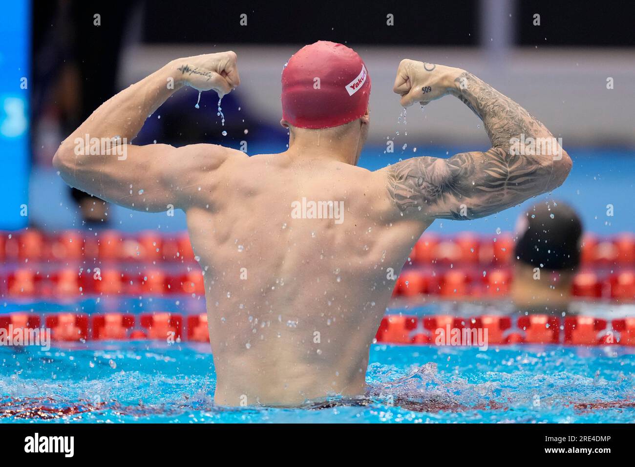 Matthew Richards of Britain reacts after the Men's 200m freestyle ...