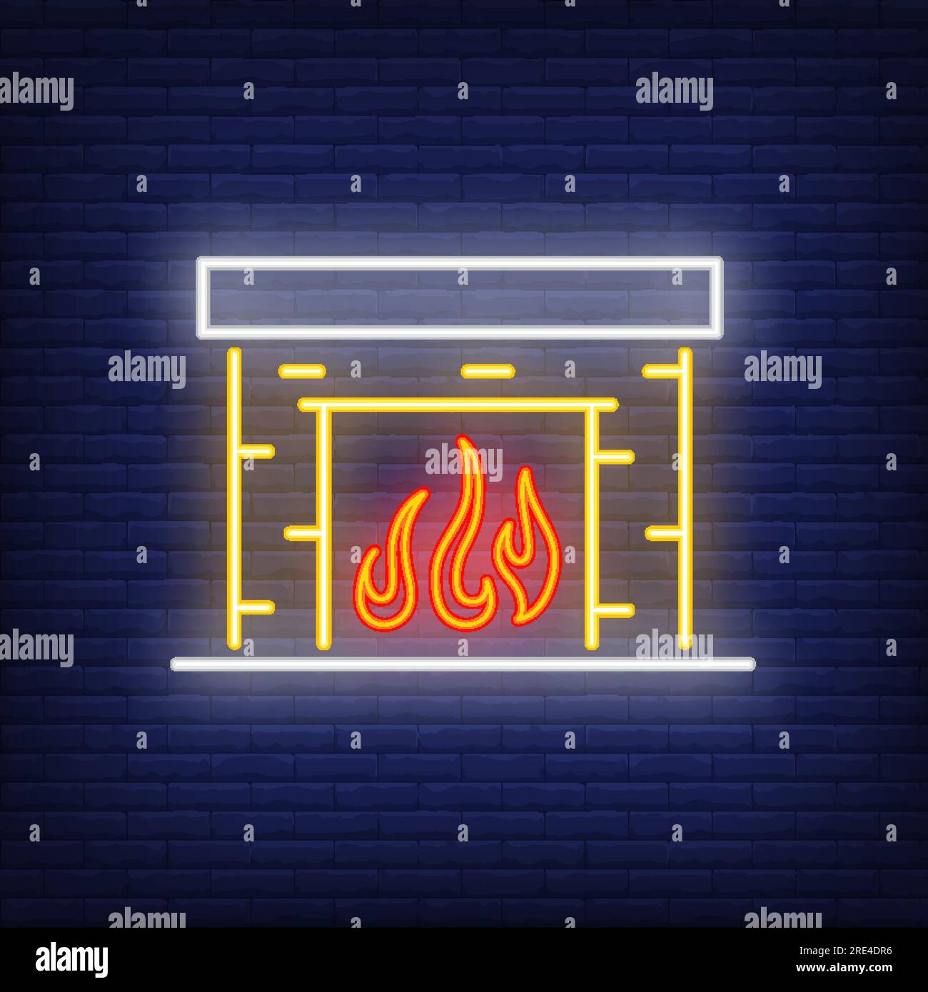 Fireplace neon sign Stock Vector Image & Art - Alamy